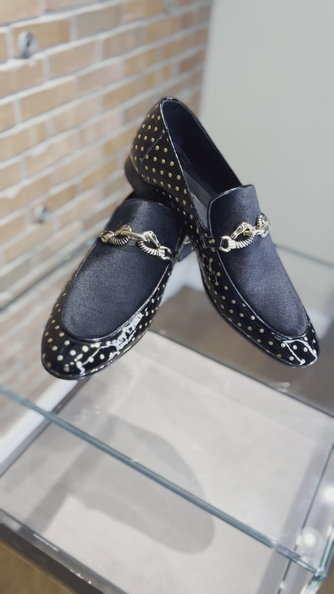 gold/blk shoes velvet SHOES Vercini
