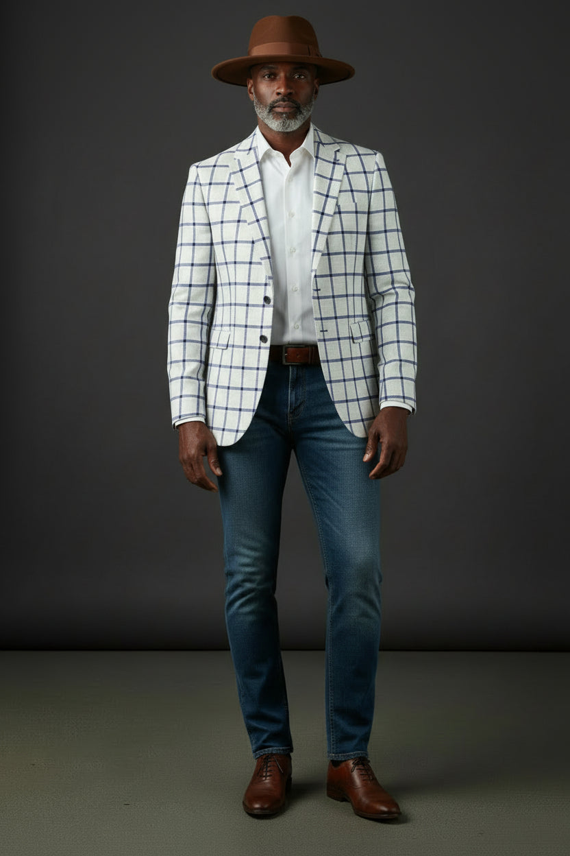 Vercini Regal Grid Men's Blazer BLAZERS