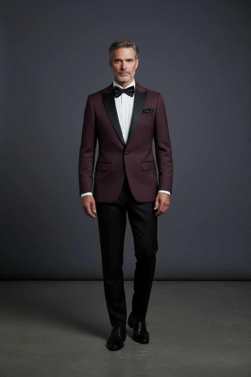 Burgundy Tuxedo - Classic Formal Suit | Vercini